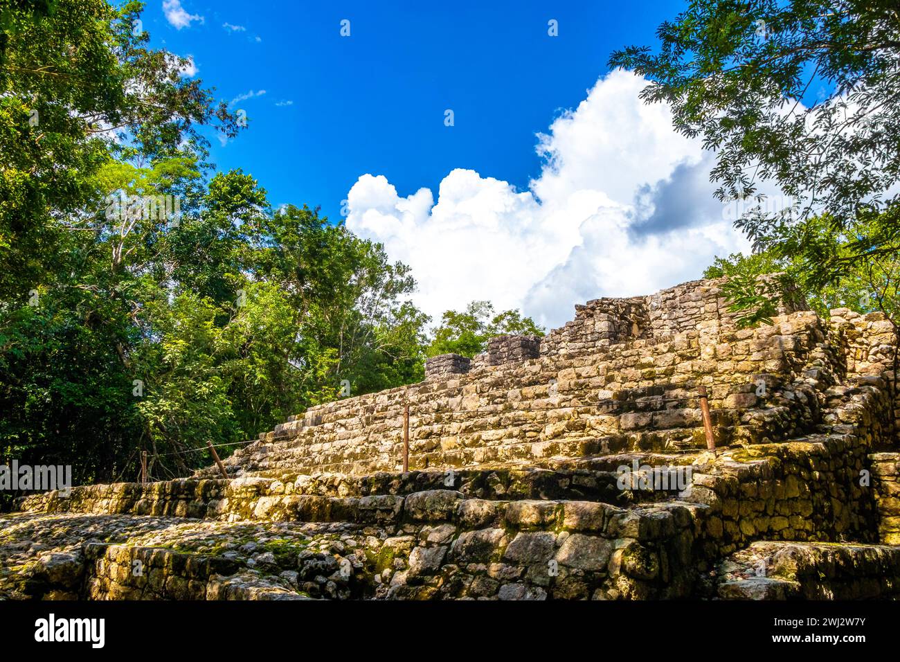 Coba Maya Ruins the ancient buildings pyramids and ball game in the ...