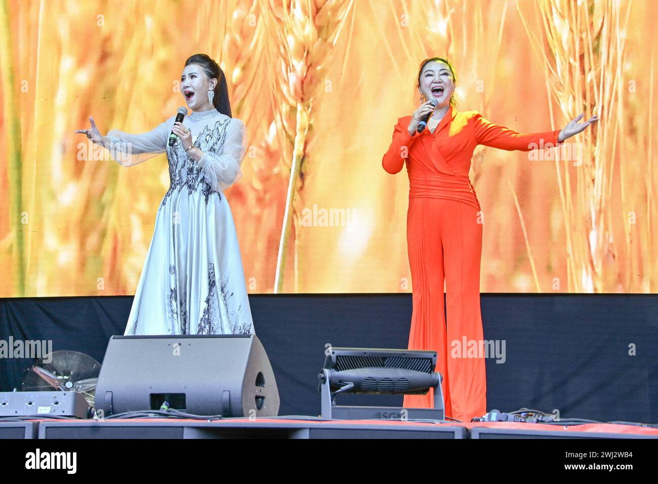 Trafalgar square, London, UK, 11 February 2024: China: Chinese singer ...