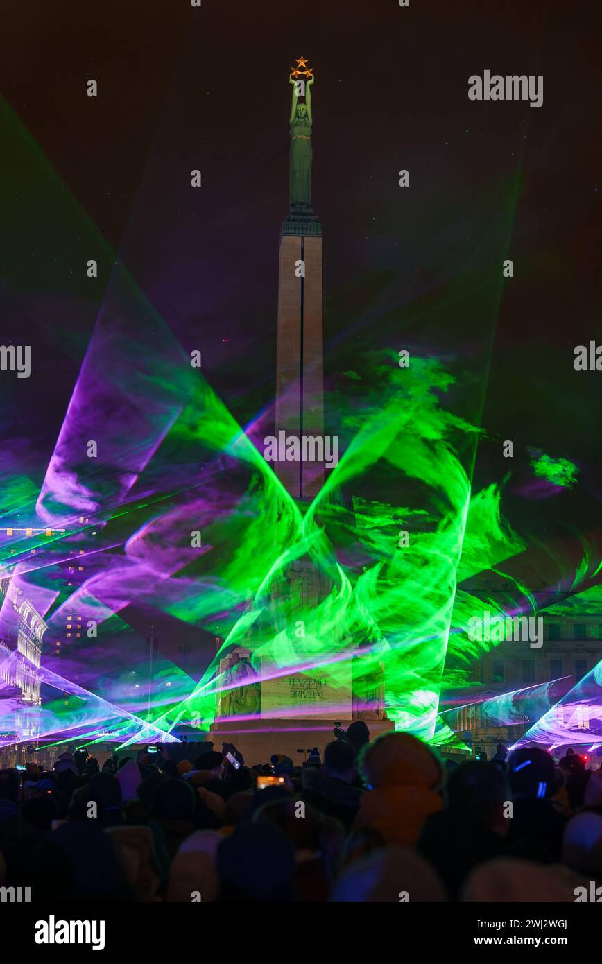 Celebration of Latvia's Independence Day at the Freedom Monument in ...