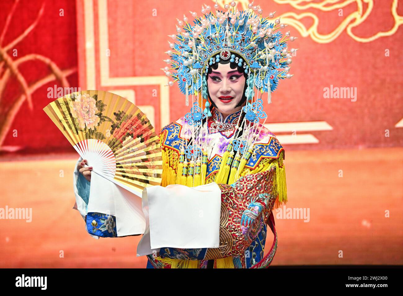 Trafalgar square, London, UK, 11 February 2024: Beijing Opera ...