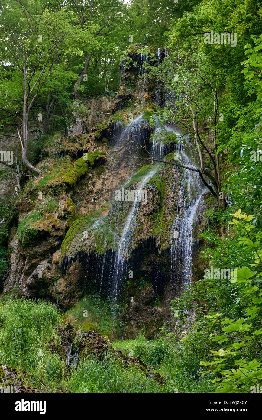 Waterfall Bad Urach at Southern Germany Longexposure. Cascade panorama ...