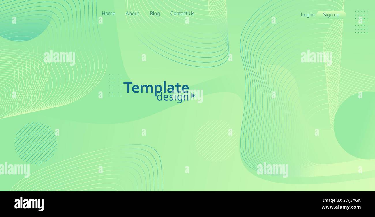 landing page. wave pastel green colored website background template ...