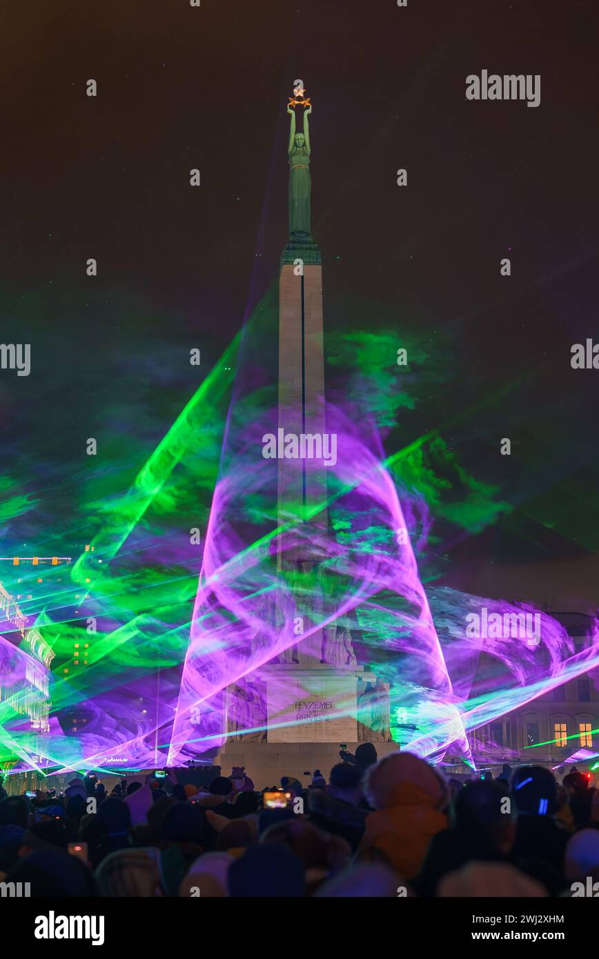 Celebration of Latvia's Independence Day at the Freedom Monument in ...