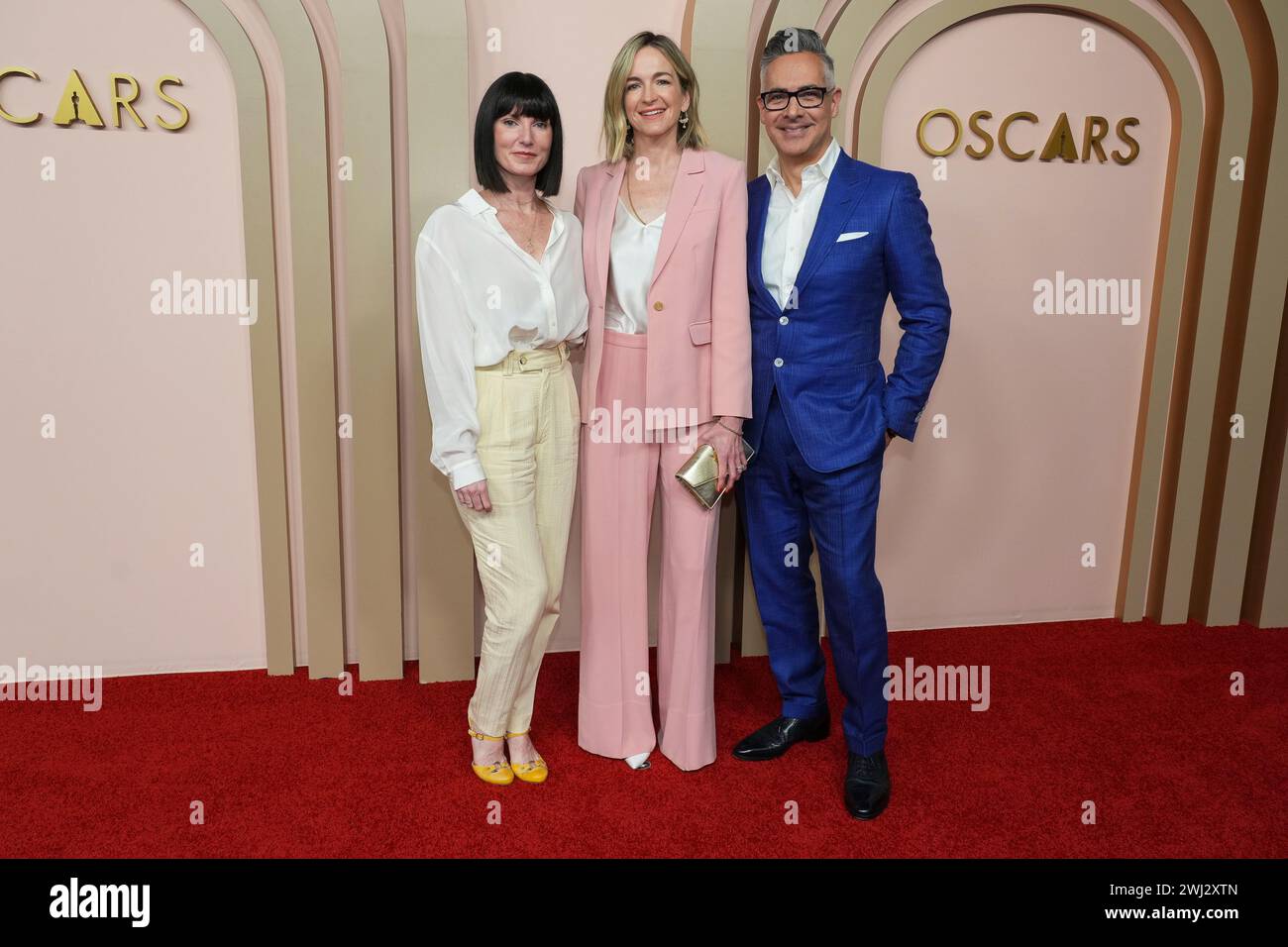 From left, Katy Mullan, Molly McNearney and Raj Kapoor, arrive at the ...