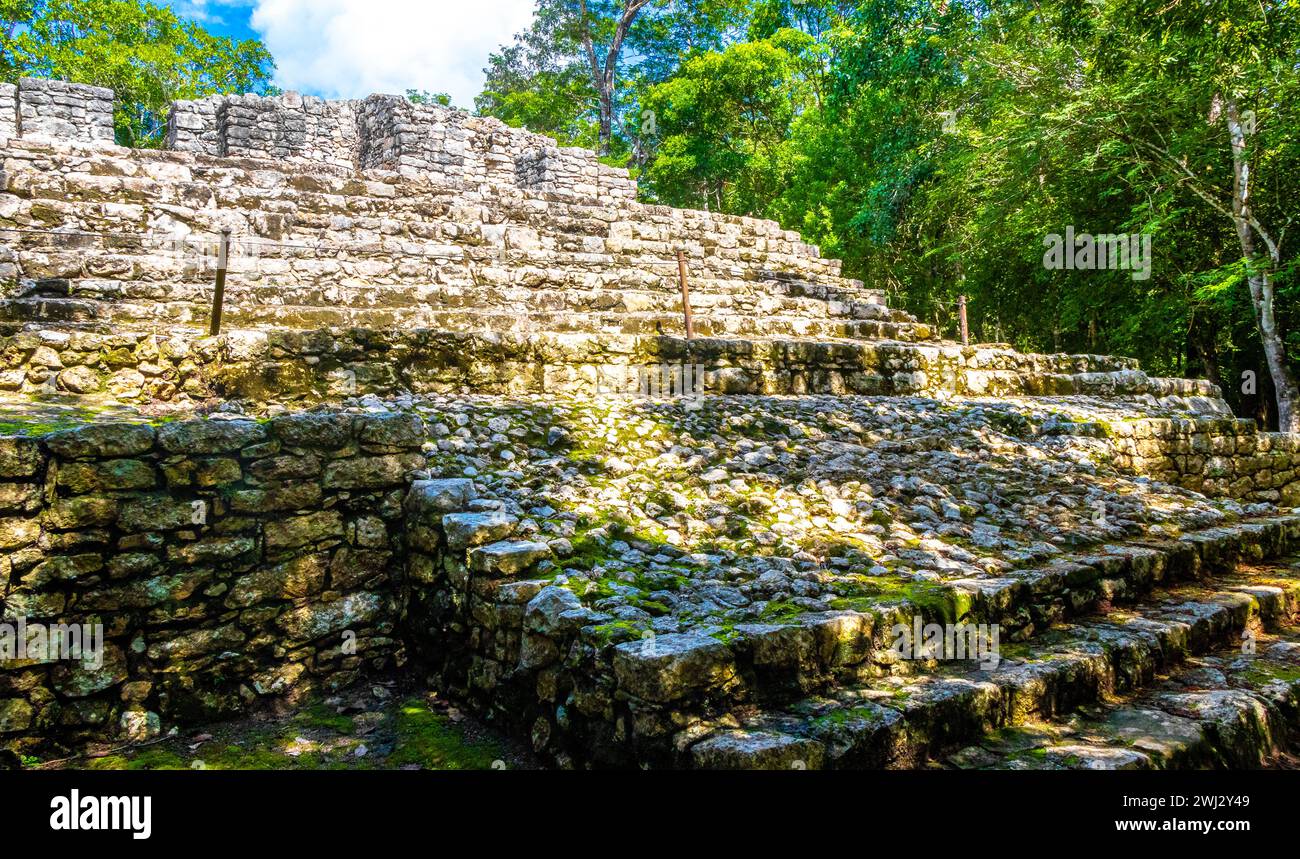 Coba Maya Ruins the ancient buildings pyramids and ball game in the ...