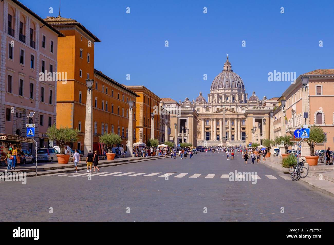 Rome, IT - 11 August 2023: Via della Conciliazione and St. Peter's ...
