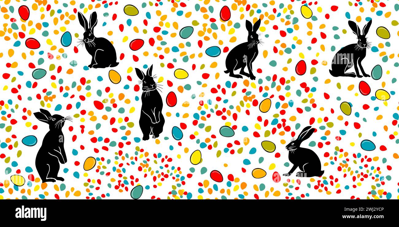 Seamless Easter bunny pattern. hand drawing. Not AI. Vector ...