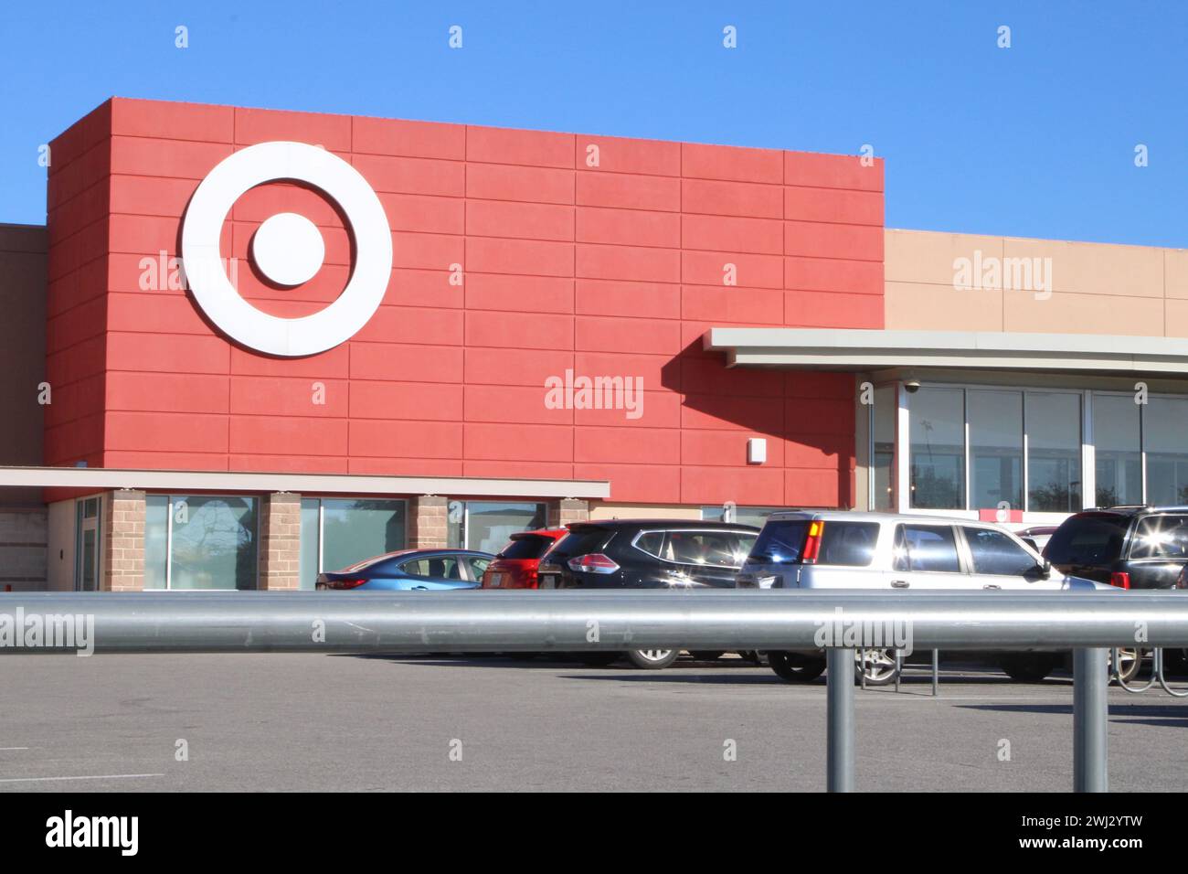 San Antonio, USA. 12th Feb, 2024. Exterior view and signage at a Target ...