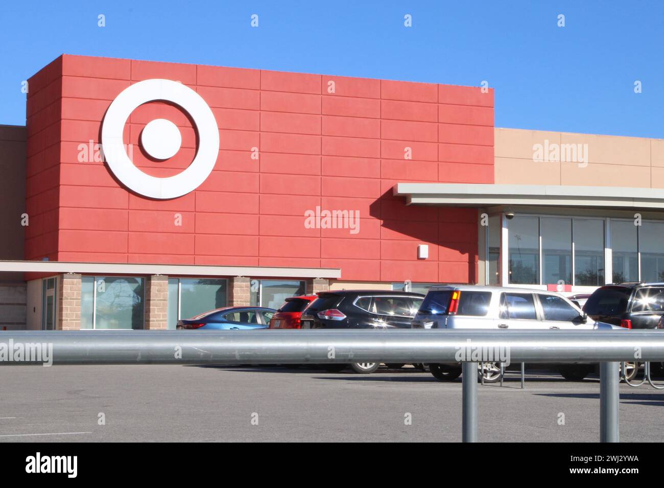 San Antonio, USA. 12th Feb, 2024. Exterior view and signage at a Target ...