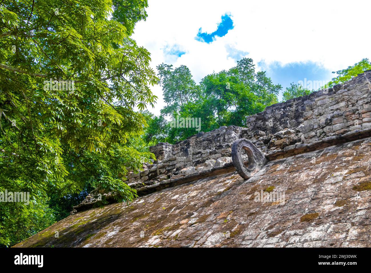 Coba Maya Ruins the ancient buildings and pyramids in the tropical ...