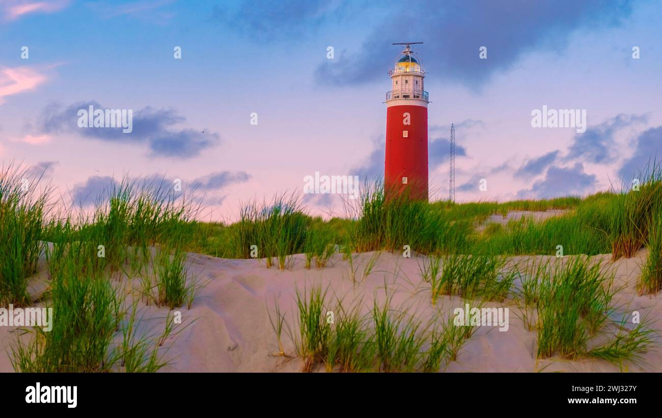 Texel lighthouse during sunset Netherlands Dutch Island Texel Stock Photo - Alamy