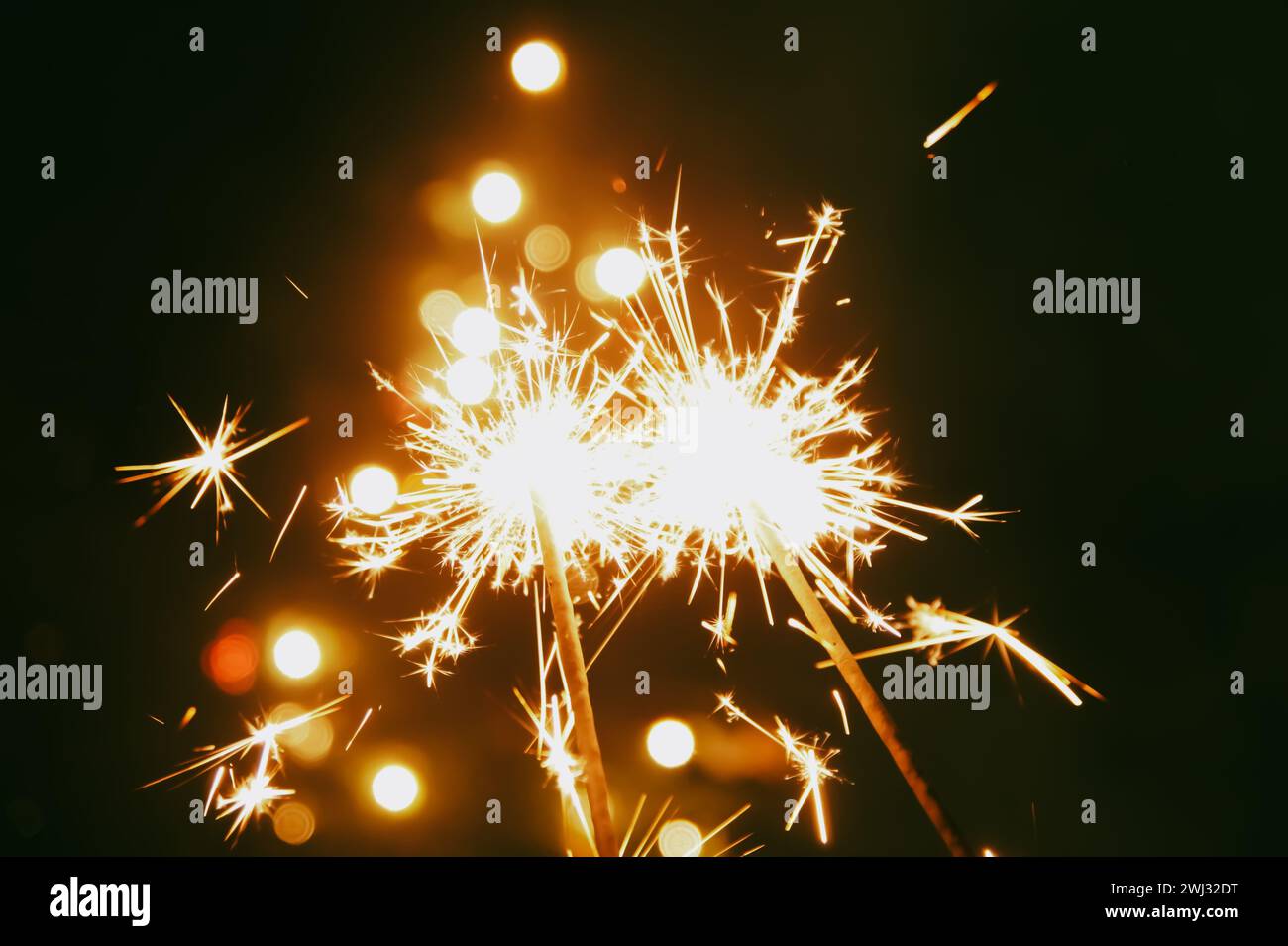 New year sparkler, fireworks. burning sparkler firework. Happy new year ...