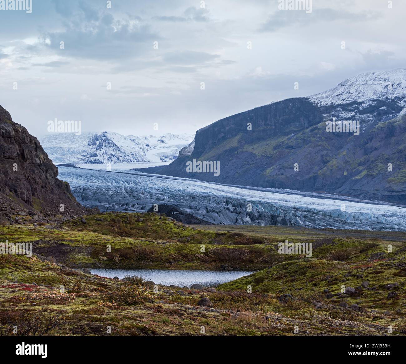 Iceland autumn tundra landscape near Haoldukvisl glacier, Iceland ...