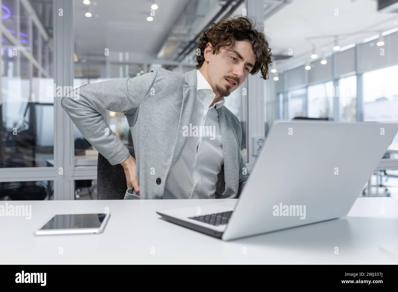 Employee stretching taking break desk hi-res stock photography and ...