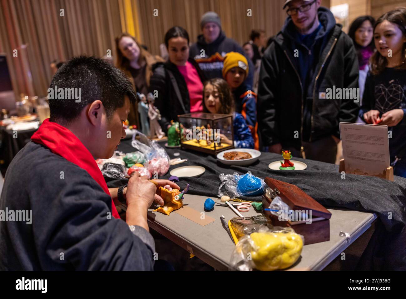 Philadelphia, USA. 12th Feb, 2024. A Chinese artisan makes a rice ...