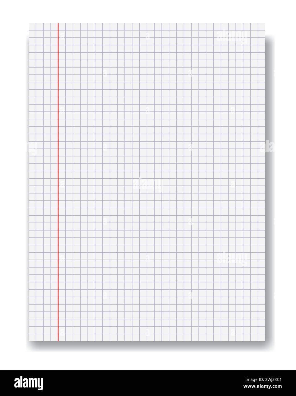 Page of squares paper background with shadow for notice. Education ...