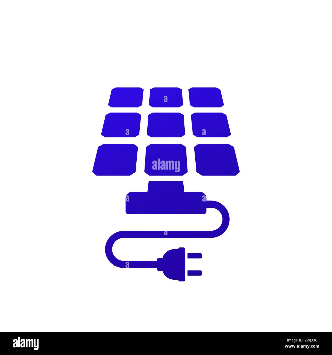solar panel icon with electric plug on white Stock Vector Image & Art ...