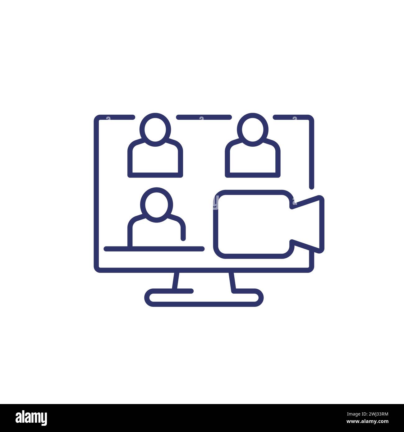 group video call icon on white, line design Stock Vector Image & Art ...