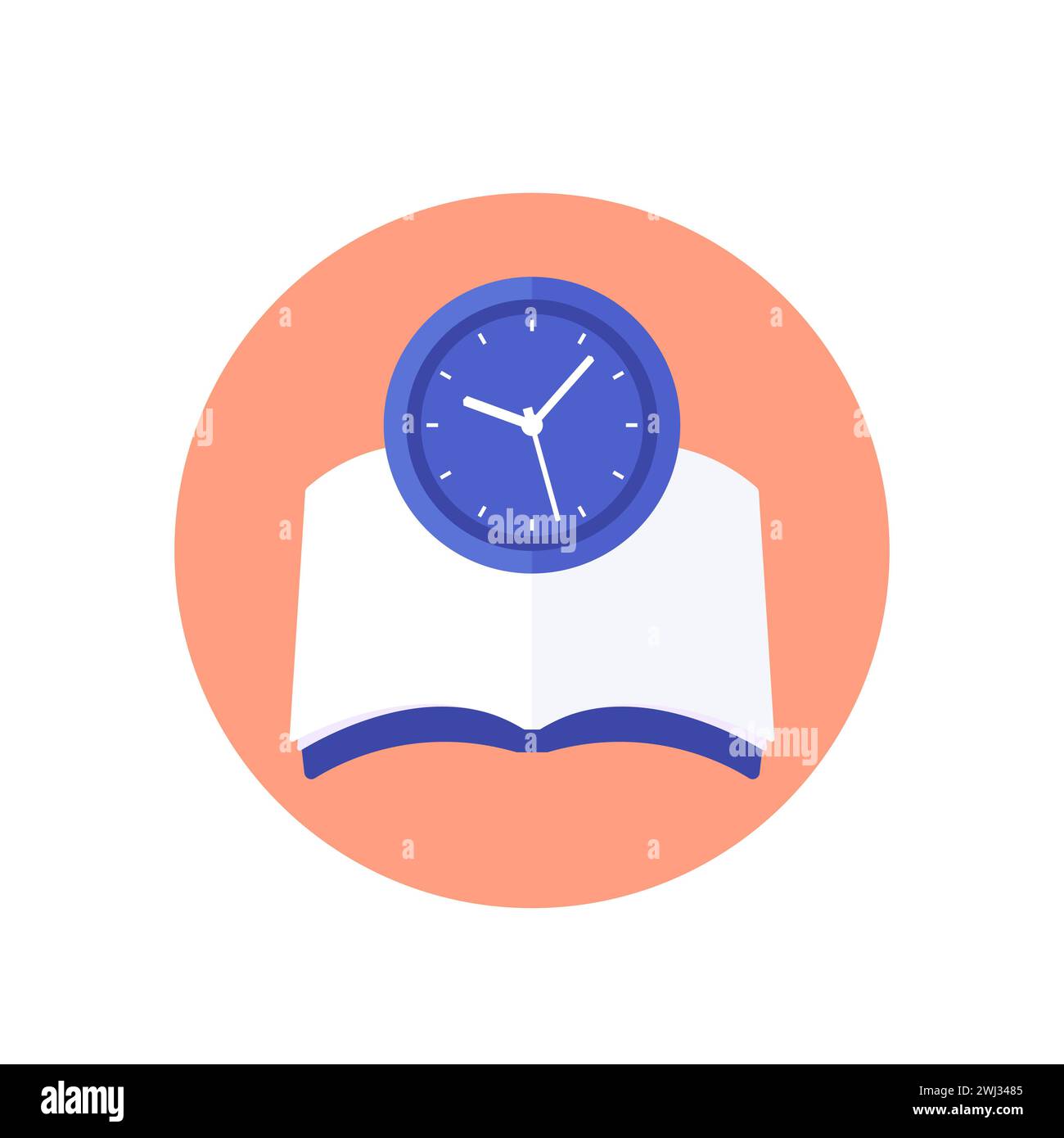 reading time icon with a book, flat vector Stock Vector Image & Art - Alamy