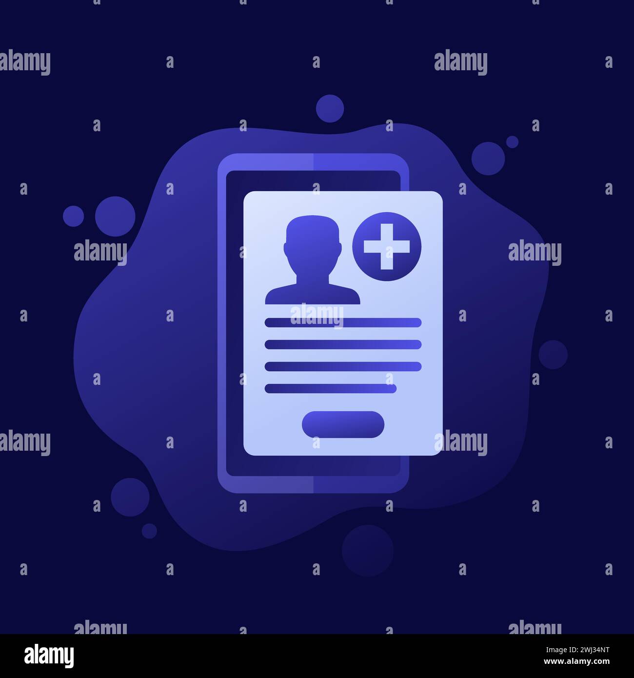 online medical history, patient file in app vector Stock Vector Image ...