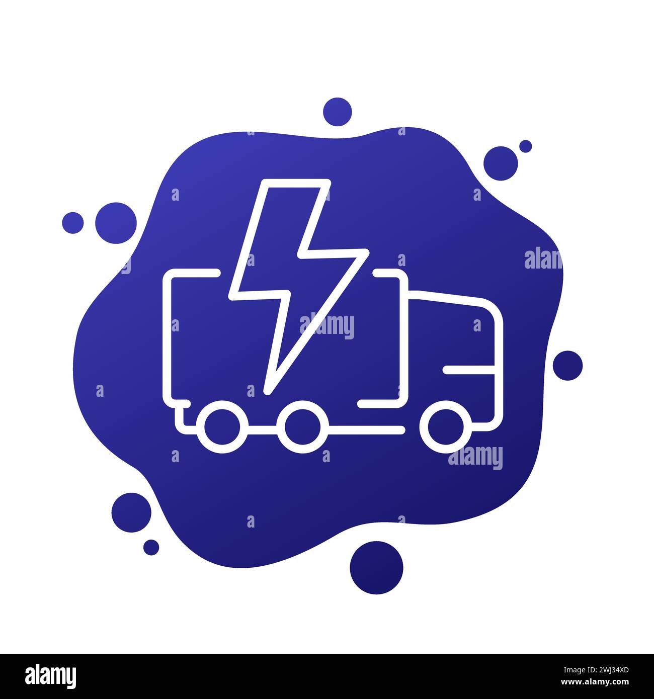 electric truck icon, heavy transport line vector Stock Vector Image ...