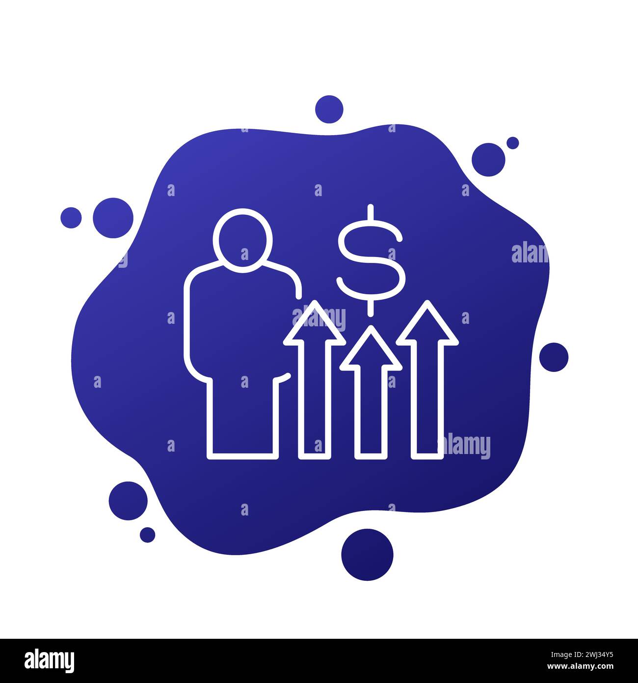 salary increase and growth line vector icon Stock Vector Image & Art ...