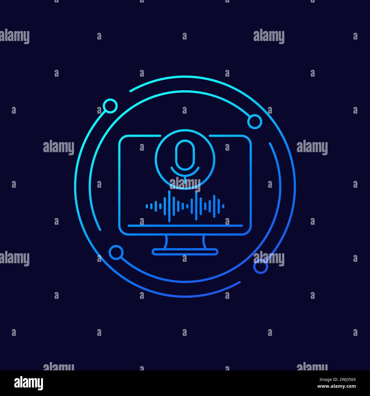 voice recognition icon, linear design Stock Vector Image & Art - Alamy