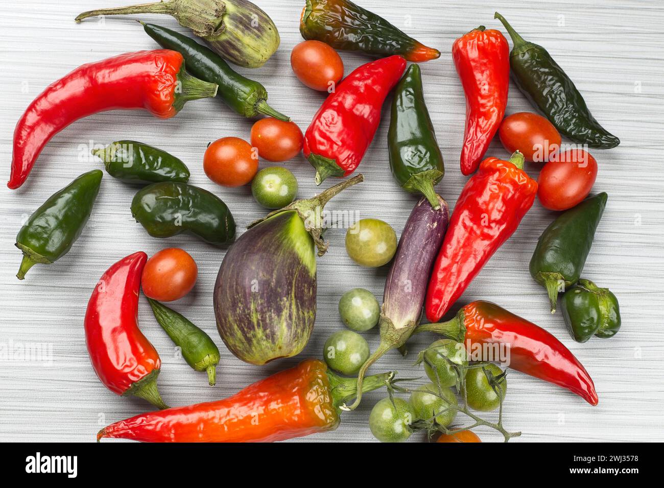 Overhead view assorted vegetables hi-res stock photography and images - Alamy