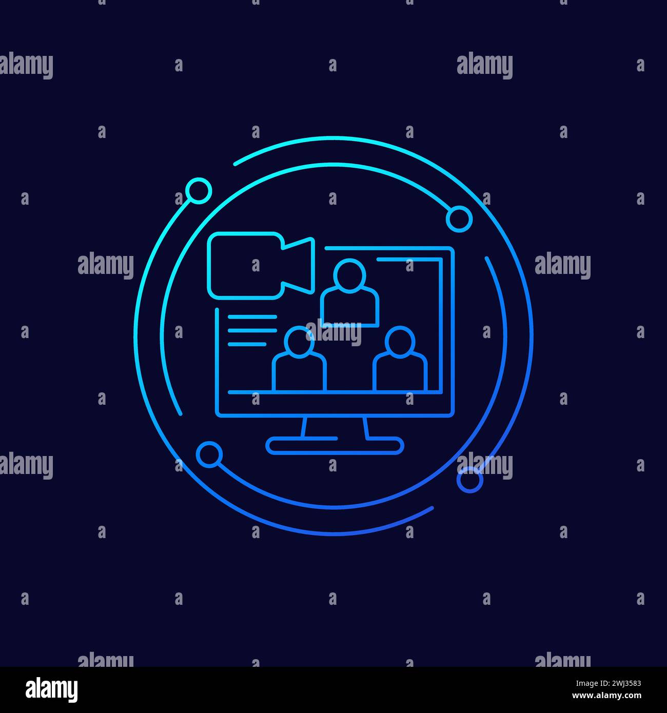 Group video conferencing Stock Vector Images - Alamy