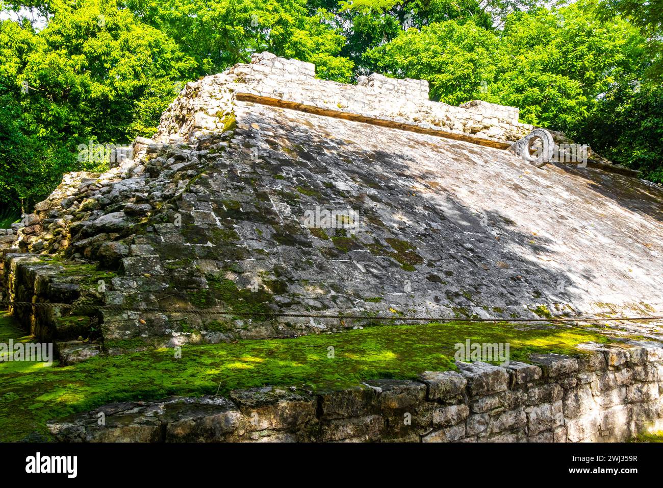 Coba Maya Ruins the ancient buildings and pyramids in the tropical ...