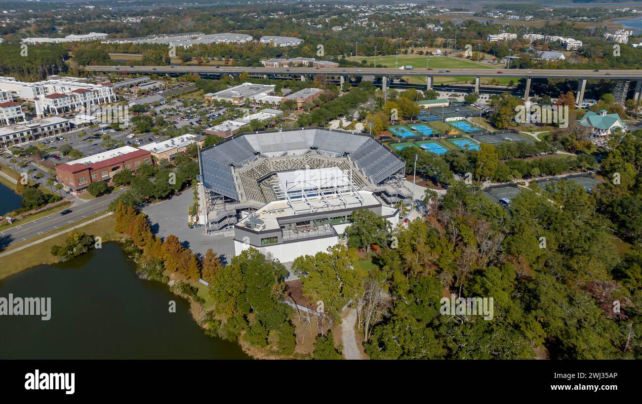 Aerial View Of Credit One Stadium On Daniel Island In Charleston South ...