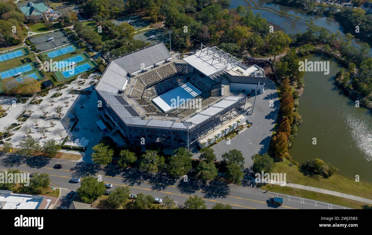 Aerial View Of Credit One Stadium On Daniel Island In Charleston South ...