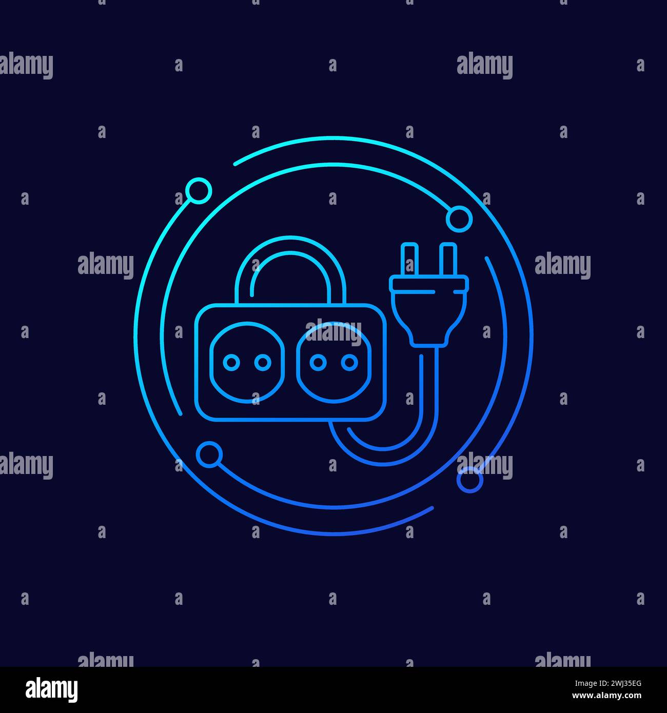 electric plug and a socket icon, linear design Stock Vector Image & Art ...