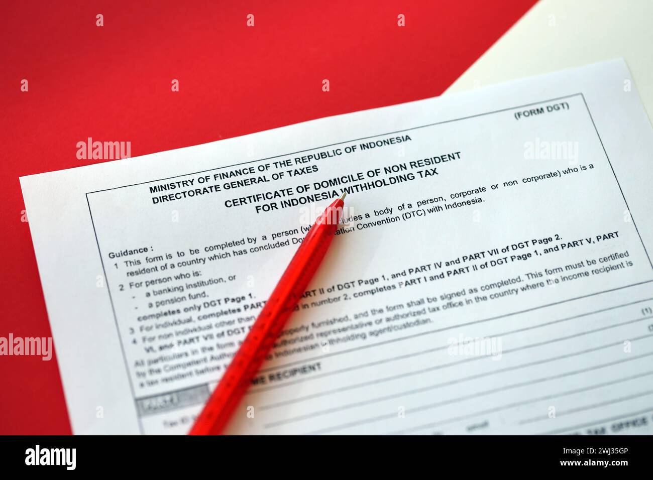 Indonesian tax form DGT certificate of domicile of non resident for ...