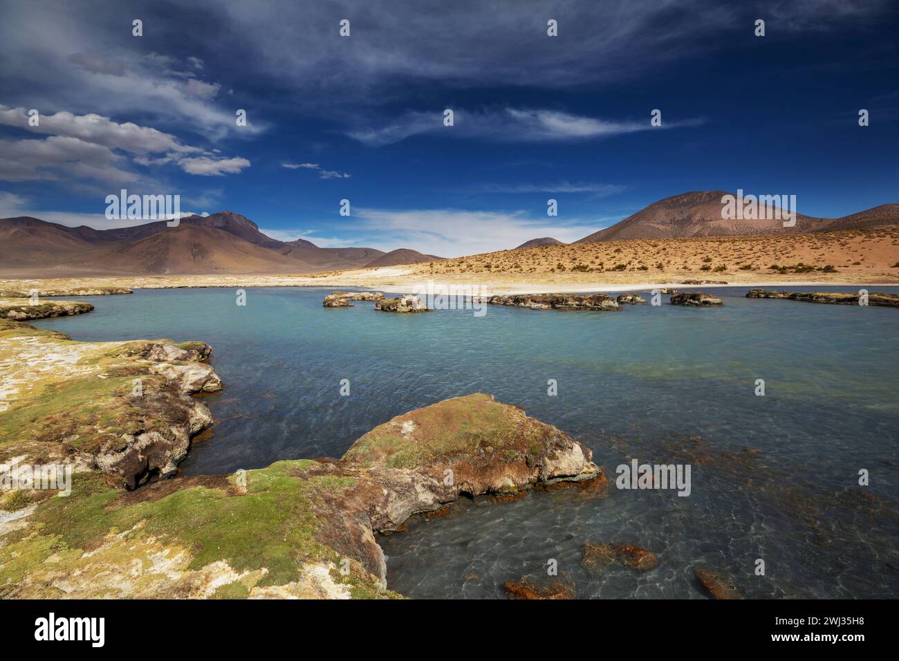 Natural Hot Spring in Atacama desert, Chile, South America Stock Photo ...
