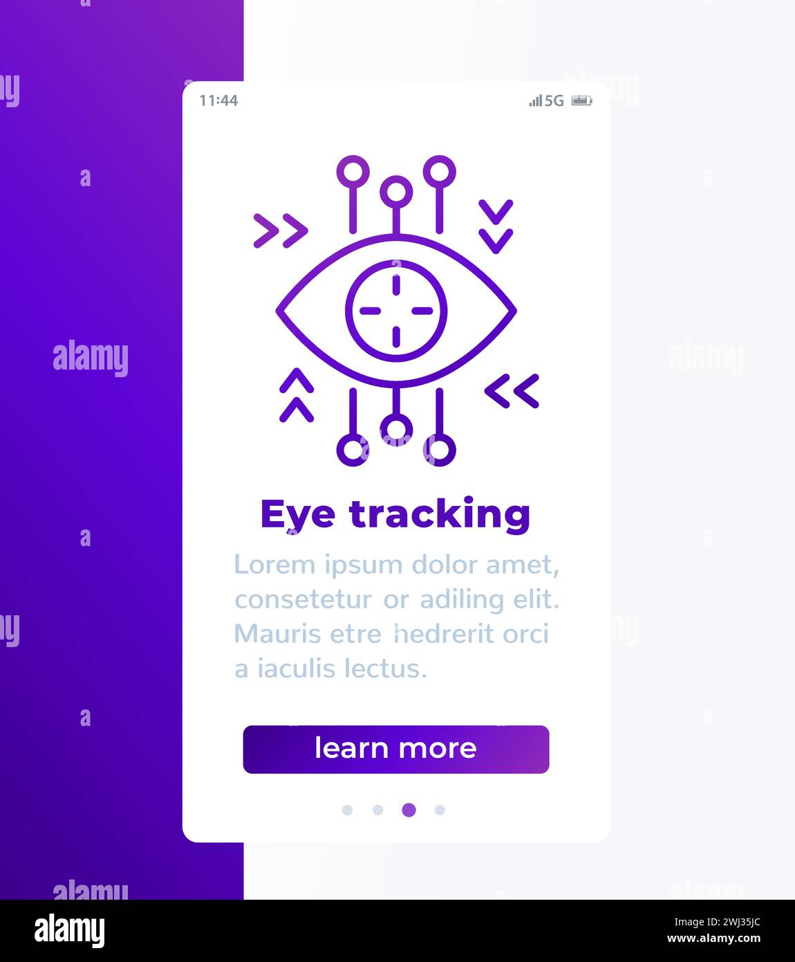 eye tracking mobile banner with line icon Stock Vector Image & Art - Alamy