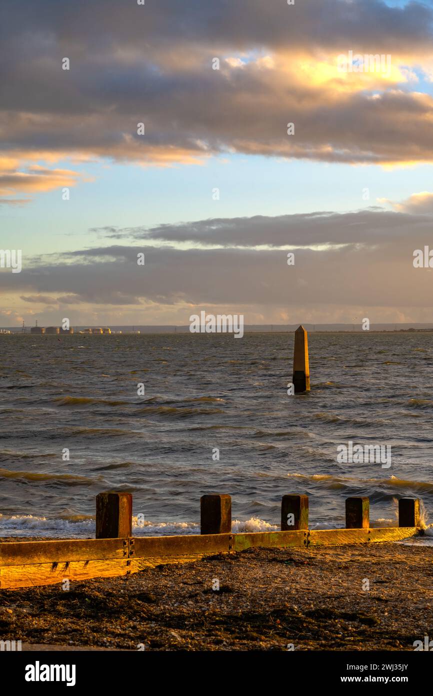 The Crowstone at Chalkwell Beach at Southend-on-sea that marks limits ...
