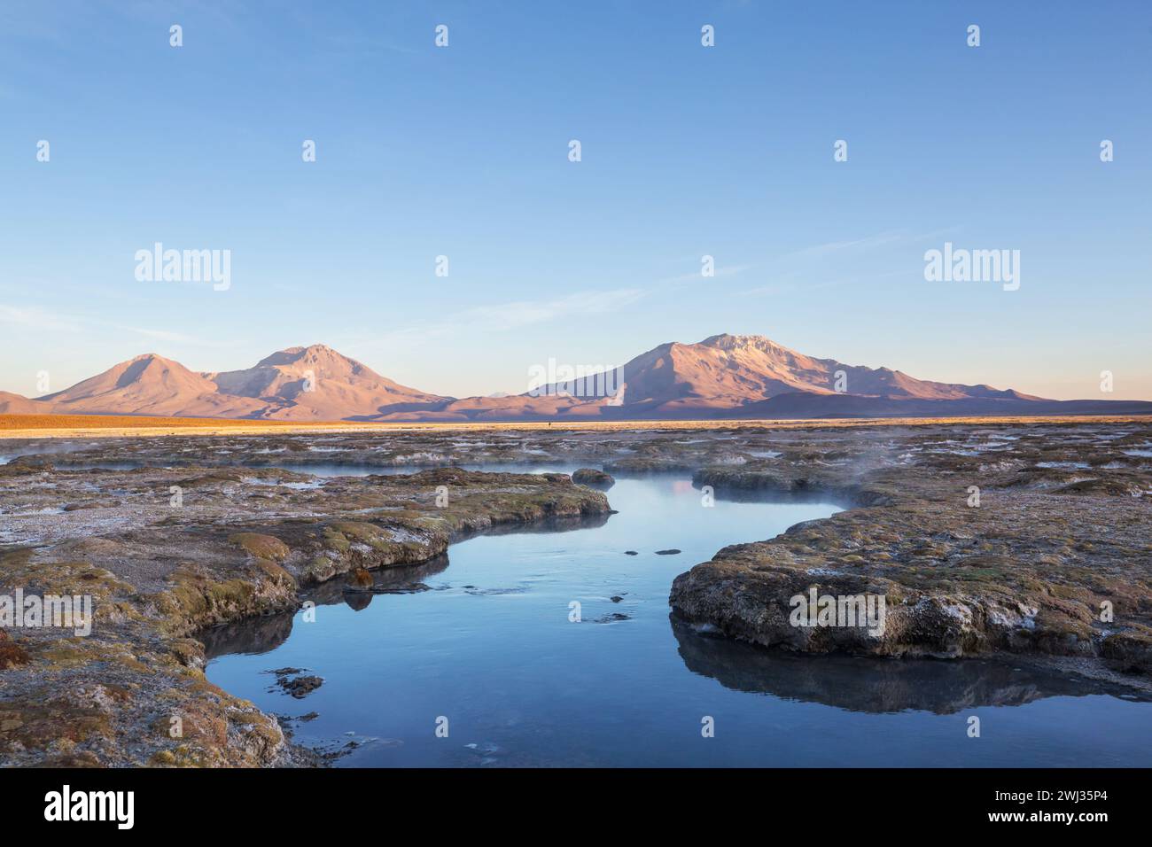 Natural Hot Spring in Atacama desert, Chile, South America Stock Photo ...