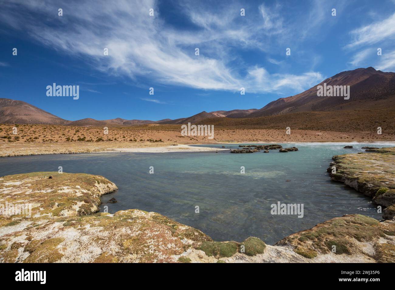 Natural Hot Spring in Atacama desert, Chile, South America Stock Photo ...