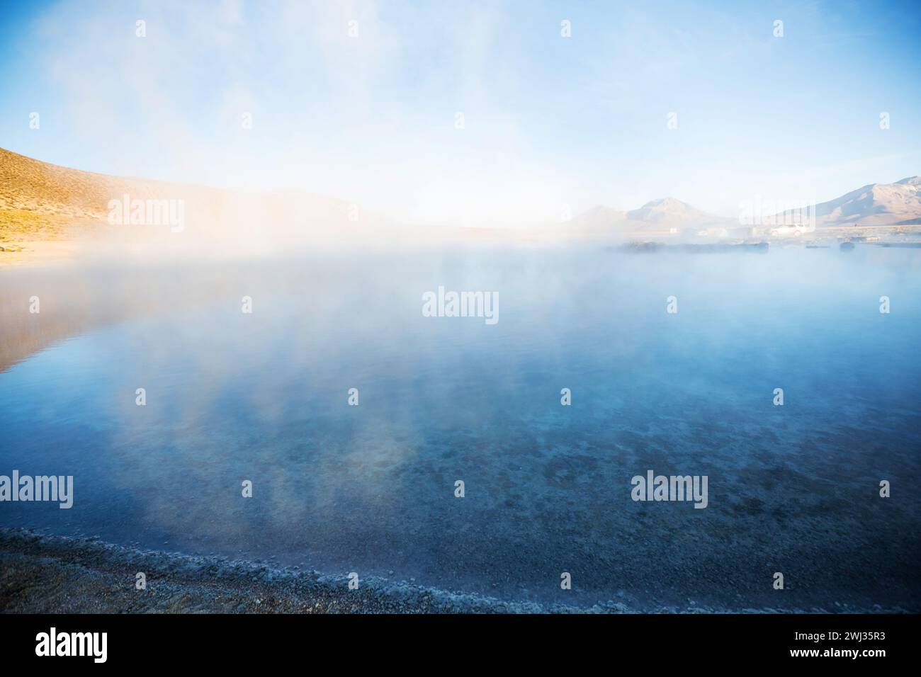 Natural Hot Spring in Atacama desert, Chile, South America Stock Photo ...
