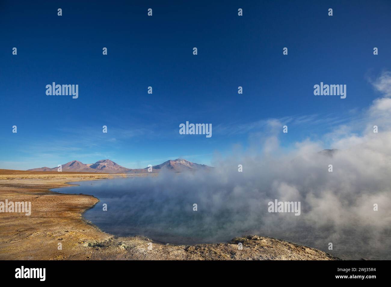 Natural Hot Spring in Atacama desert, Chile, South America Stock Photo ...