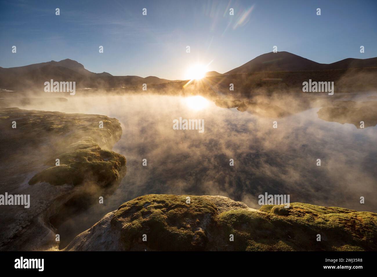 Natural Hot Spring in Atacama desert, Chile, South America Stock Photo ...