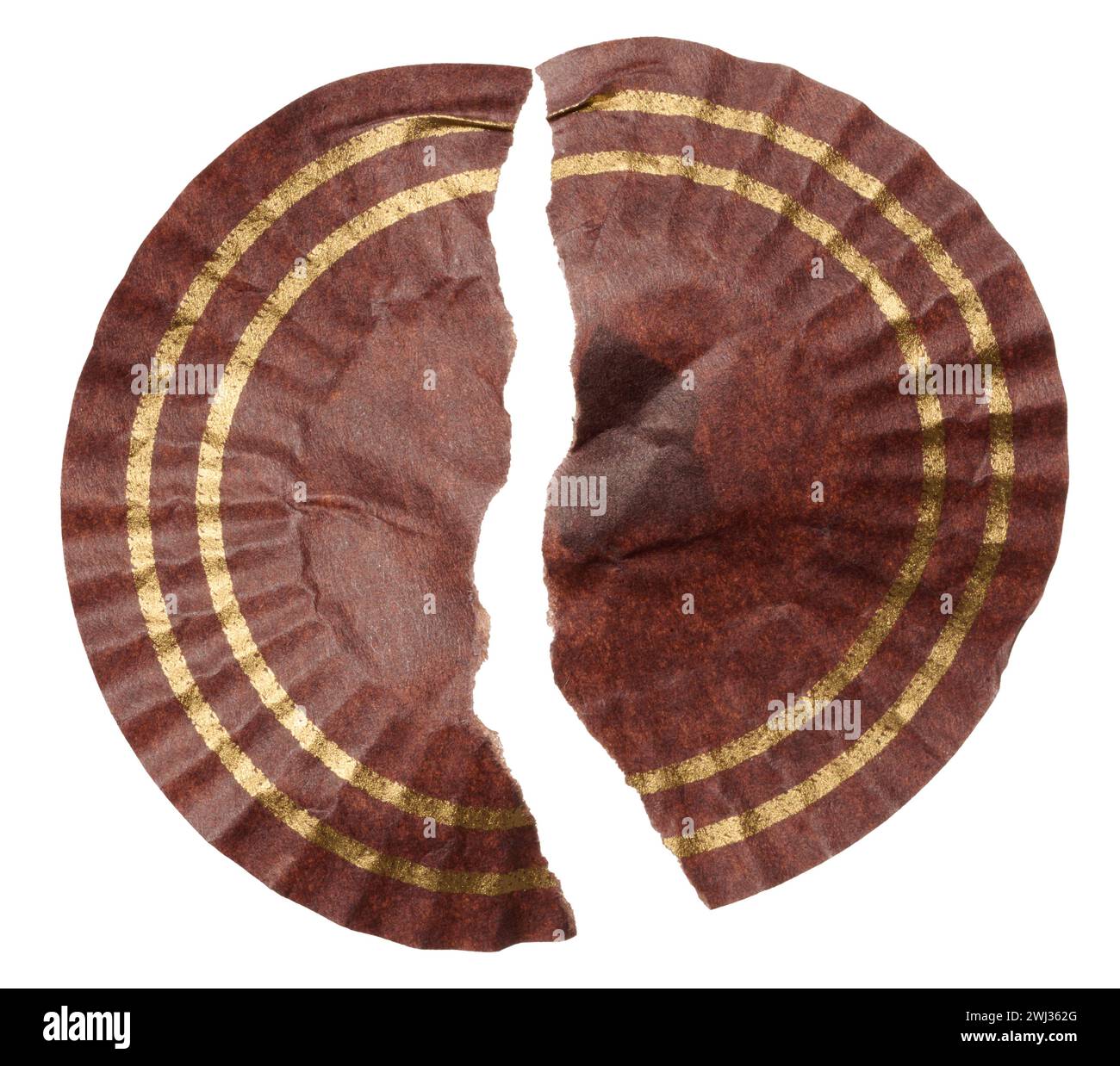 Torn paper round candy wrapper on isolated background Stock Photo - Alamy