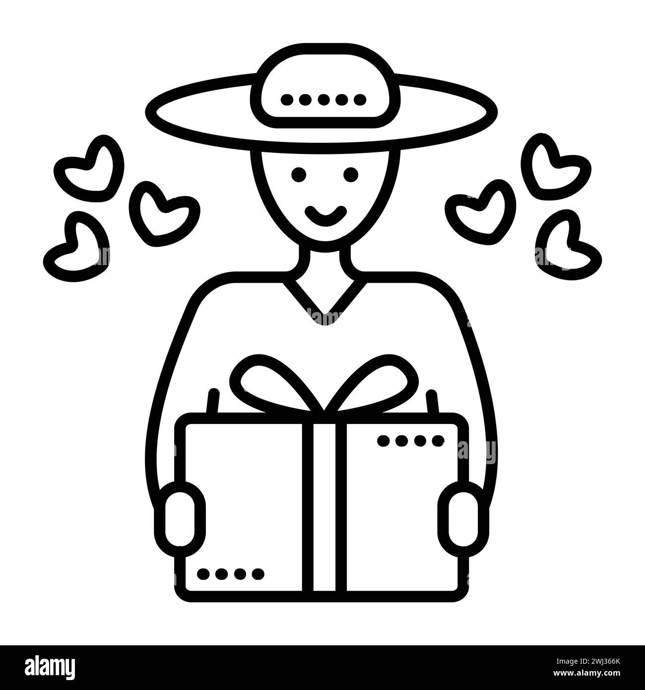 Cute happy parcel box Black and White Stock Photos & Images - Alamy