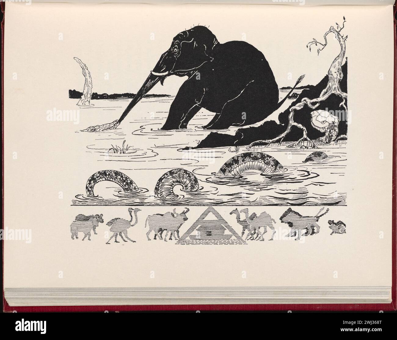 Vintage Elephant book plate from Just so stories for little children ...