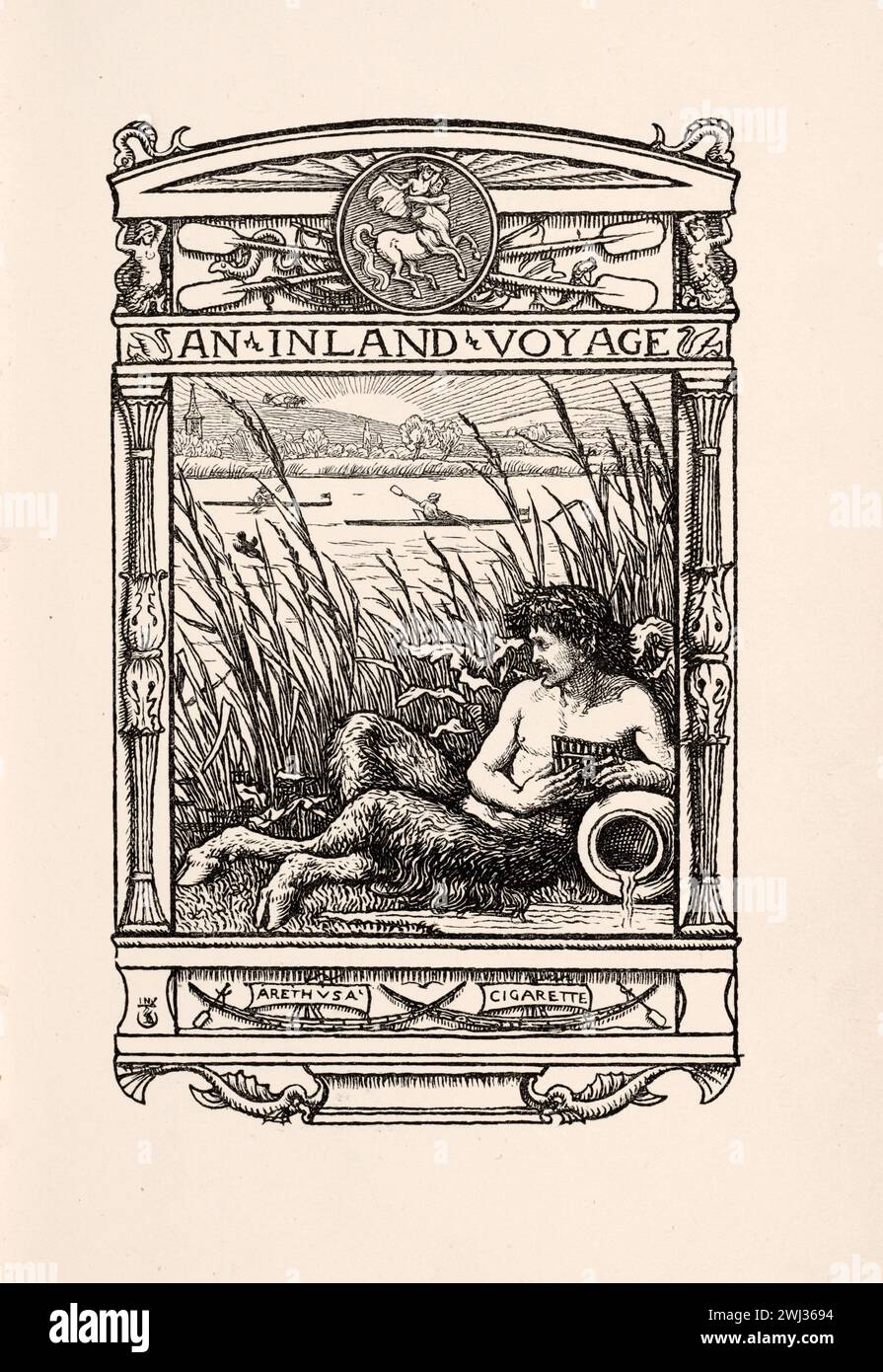 Vintage Book Inside cover image for An Inland Voyage by Robert Louis ...