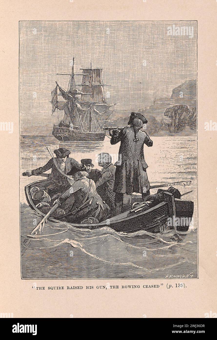 Vintage Book Drawing print for Treasure Island, by Robert Louis ...