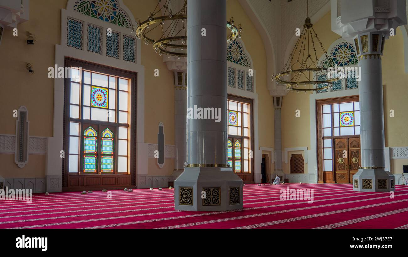 doha,qatar- february 02,2024: Sun light coming through the colorful ...