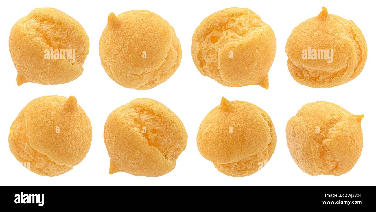 Small cookie drops, puff pastry balls isolated on white background with ...