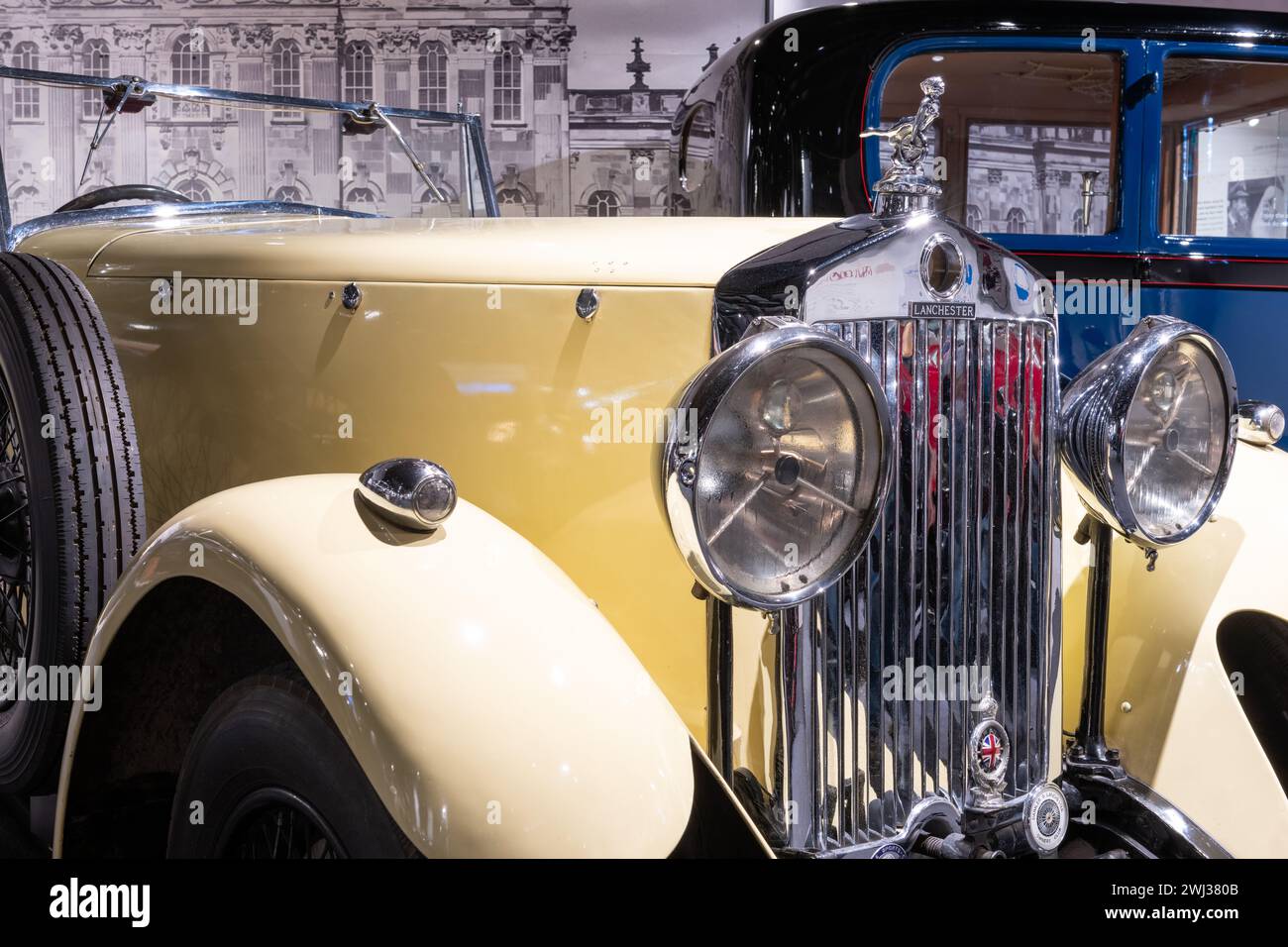 Sparkford.Somerset.United Kingdom.January 7th 2024.A 1929 Lanchester ...